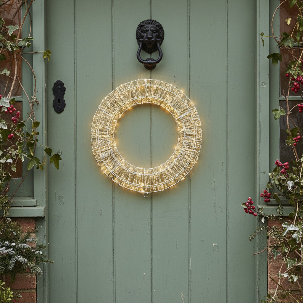 40cm Shimmer and Shine LED Wreath - Silver Lighting– Distinctly Living