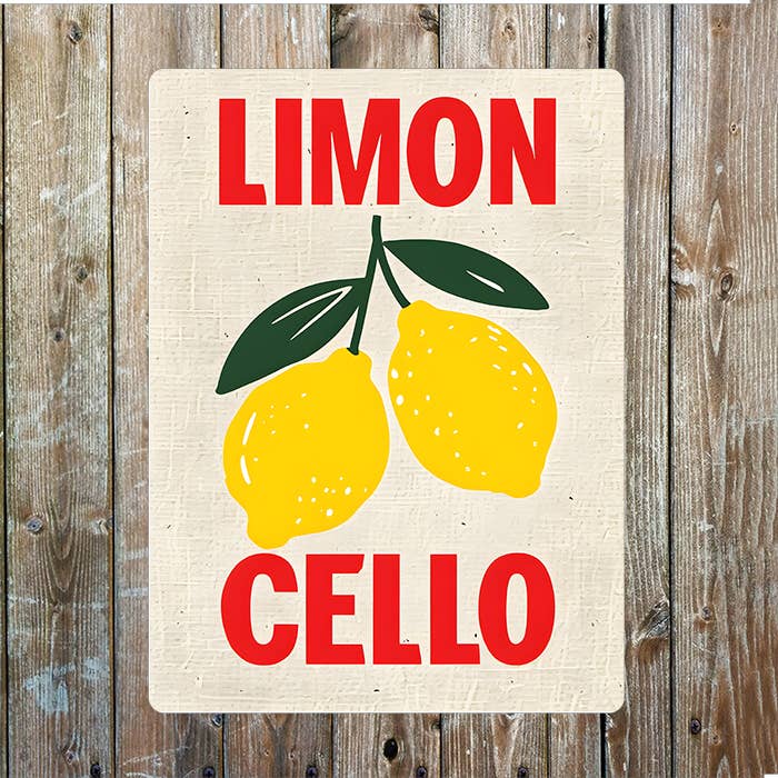 Limon Cello Limoncello Kitchen Metal Sign Artwork– Distinctly Living
