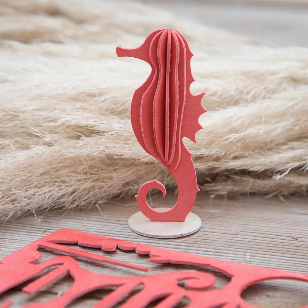 Post and Make - Coral Red Seahorse Gift– Distinctly Living