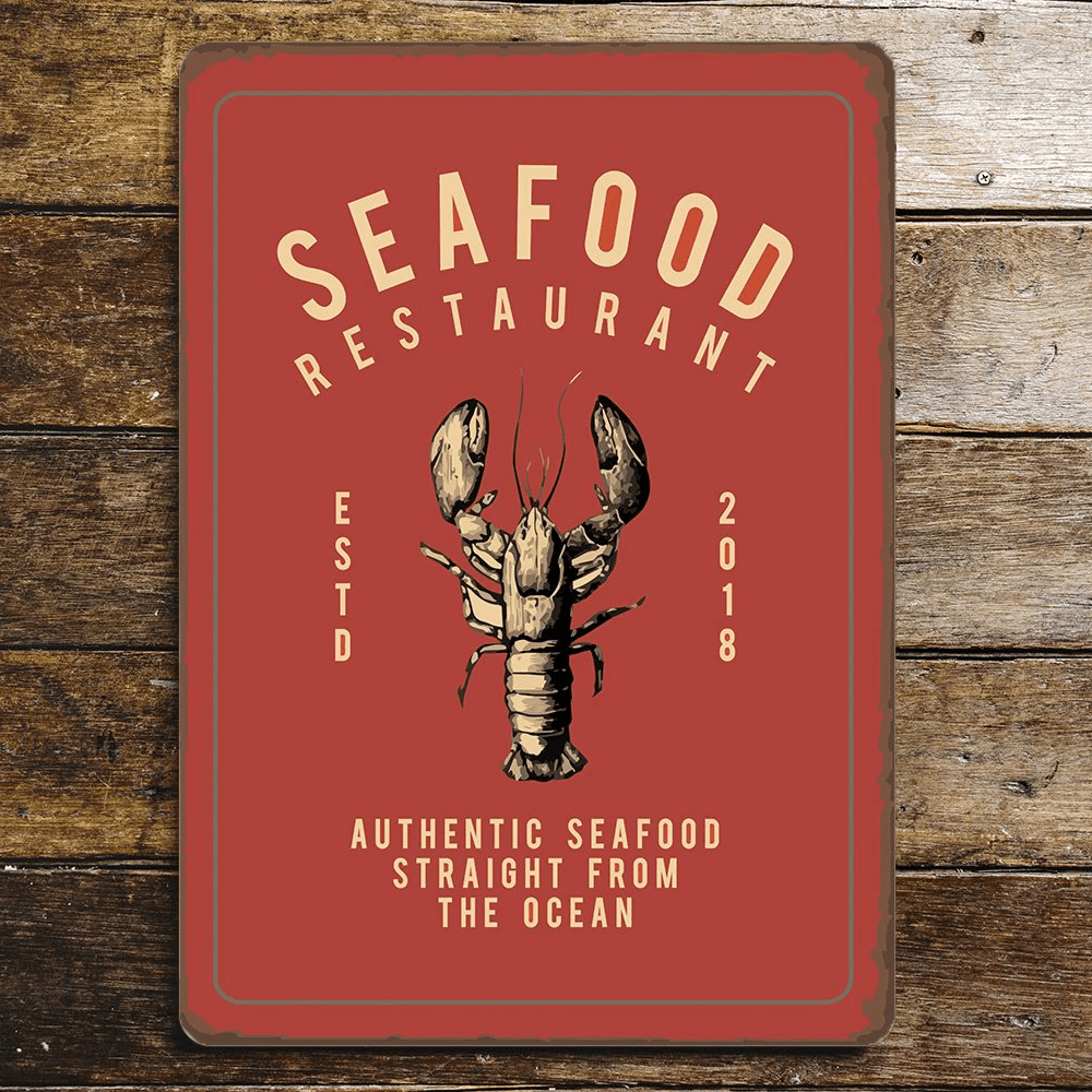 Seafood Restaurant Metal Sign Plaque Artwork– Distinctly Living