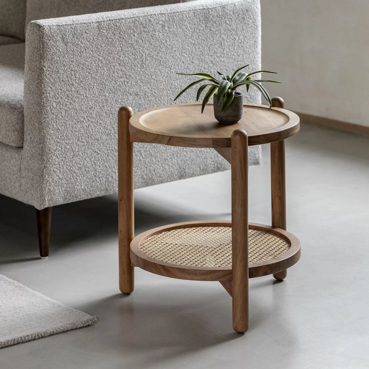 Wood and cane side table store