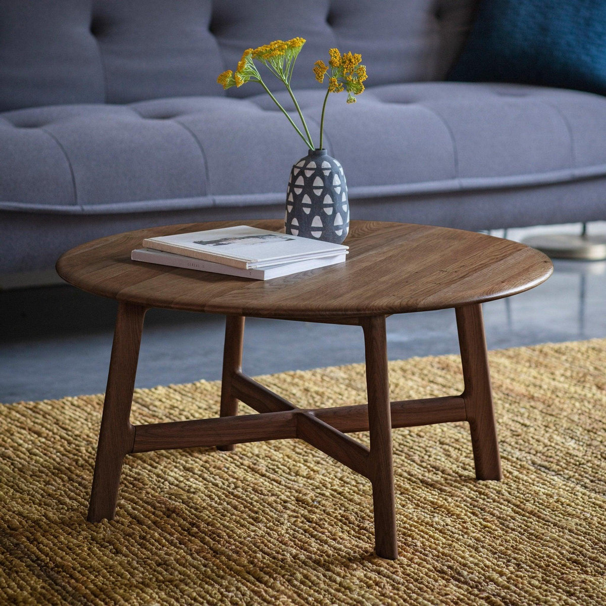 Valencia Round Coffee Table in Walnut Furniture– Distinctly Living