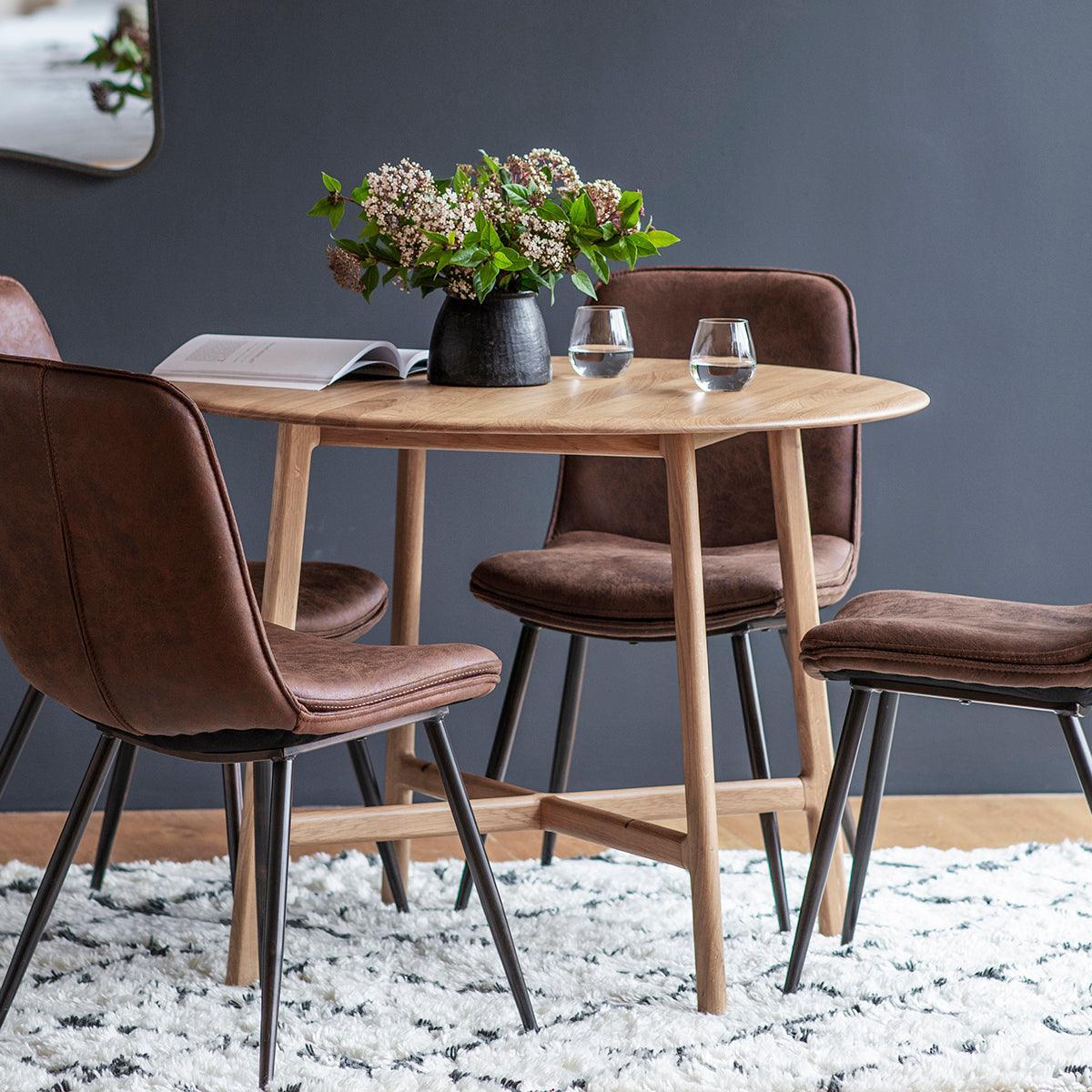 Valencia Round Dining Table in Oak Furniture– Distinctly Living